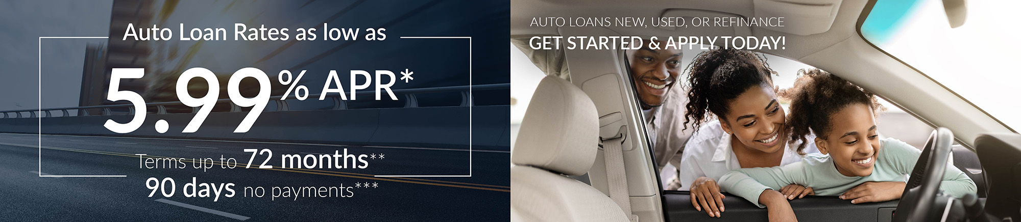 APR 25 Auto Loan Promotion Banner - Public Safety Credit Union